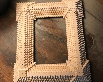Vintage Folk Art Frame, Tramp Art Carving & Notches, Anonymous One of a ...