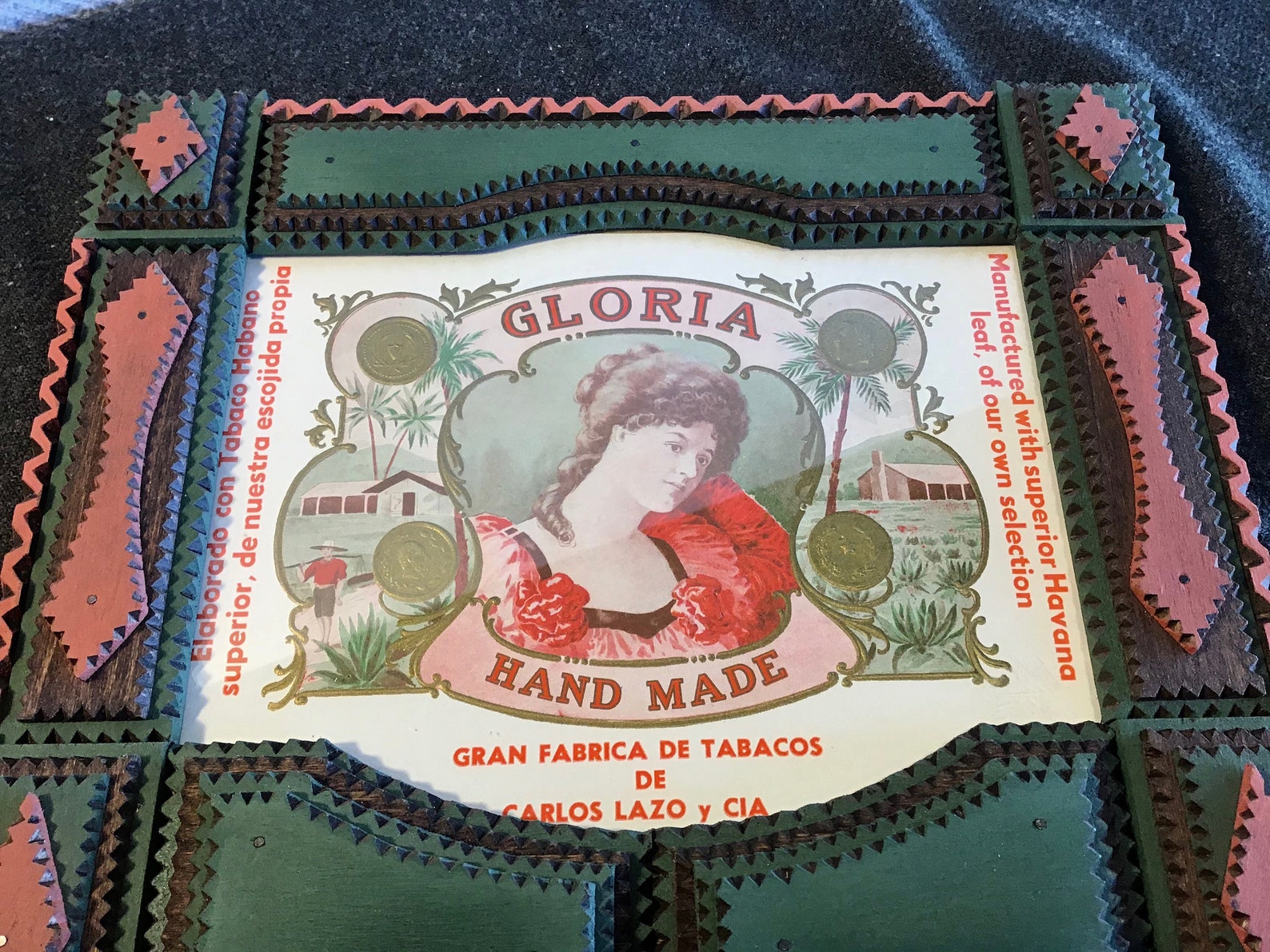 Cigar Box Lithograph Tramp Art Frame | Etsy