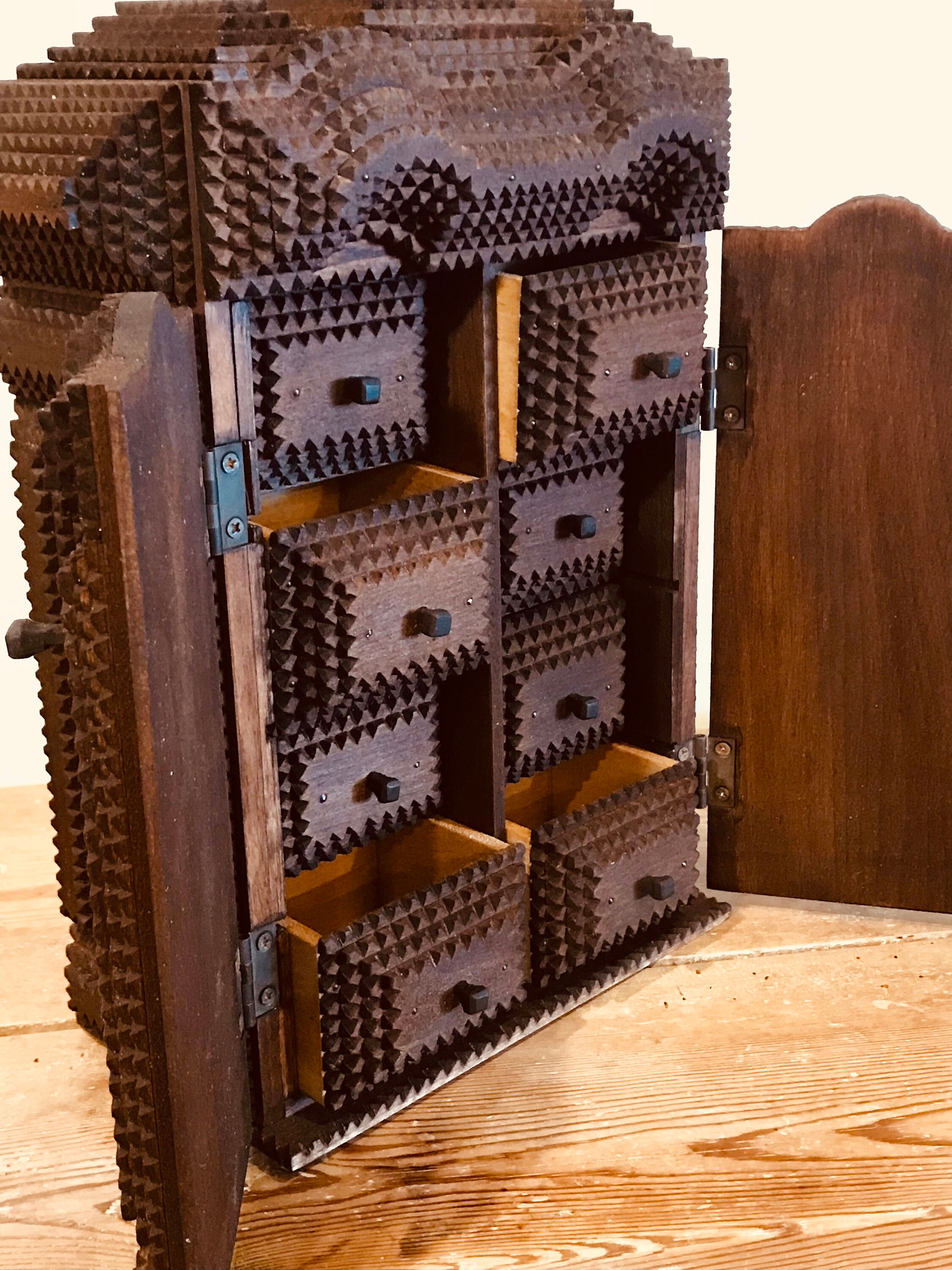 Tramp Art Spice Chest - Etsy