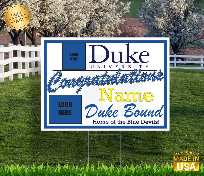 Duke University Graduation Yard Sign Duke Blue Devils Yard - Etsy