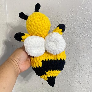 Crochet Bee Snuggler Plushie, Crochet Bee, Honey Bee, Plush, Bee-themed ...