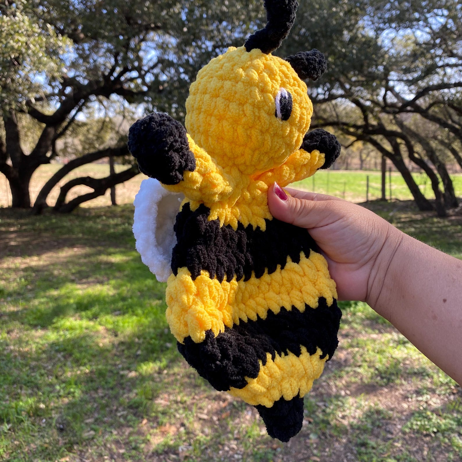 Crochet Bee Snuggler Plushie, Crochet Bee, Honey Bee, Plush, Bee-themed ...