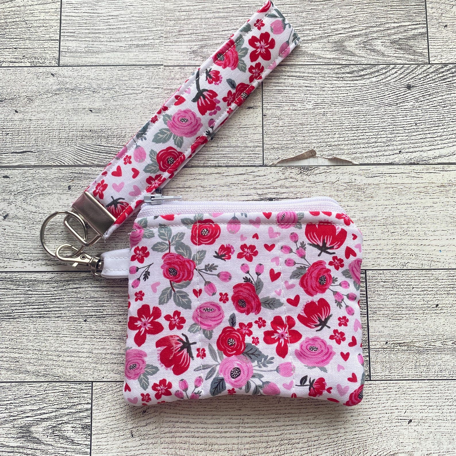 Quilted Cotton Keychain Wallet, Zippered Coin Purse - Etsy