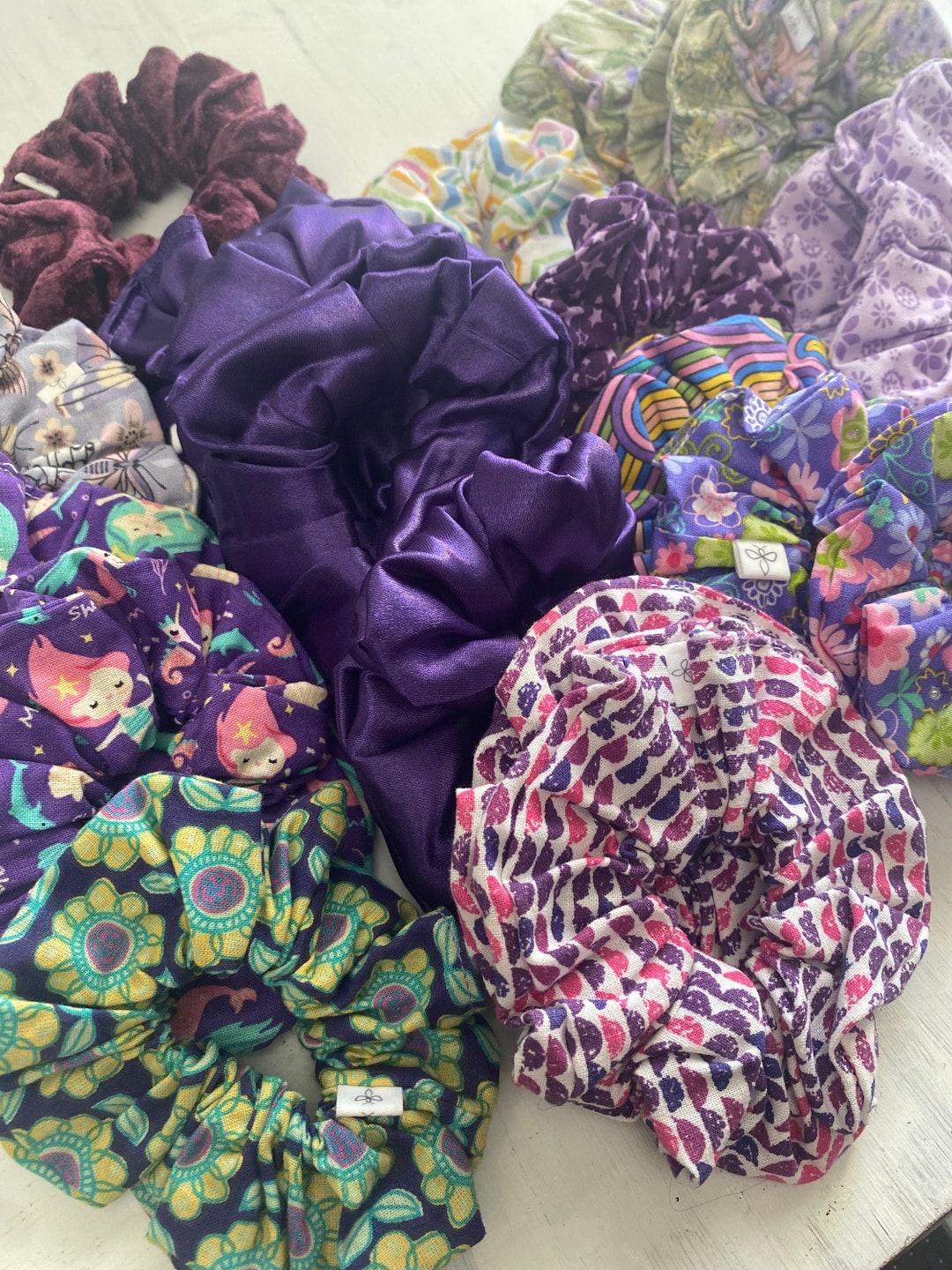 Purple Scrunchies, Choose Your Own Pack of Scrunchies, Scrunchie Set, Pretty Scrunchies ...