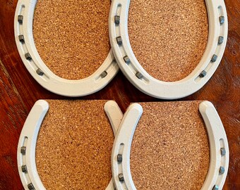 Engraved Horseshoe & Leather Rustic Coasters. new Colors Available - Etsy