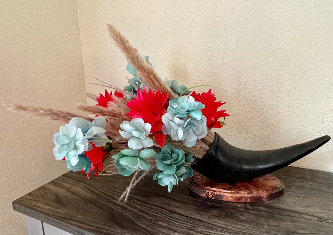 Bison Horn Floral Arrangement - Etsy