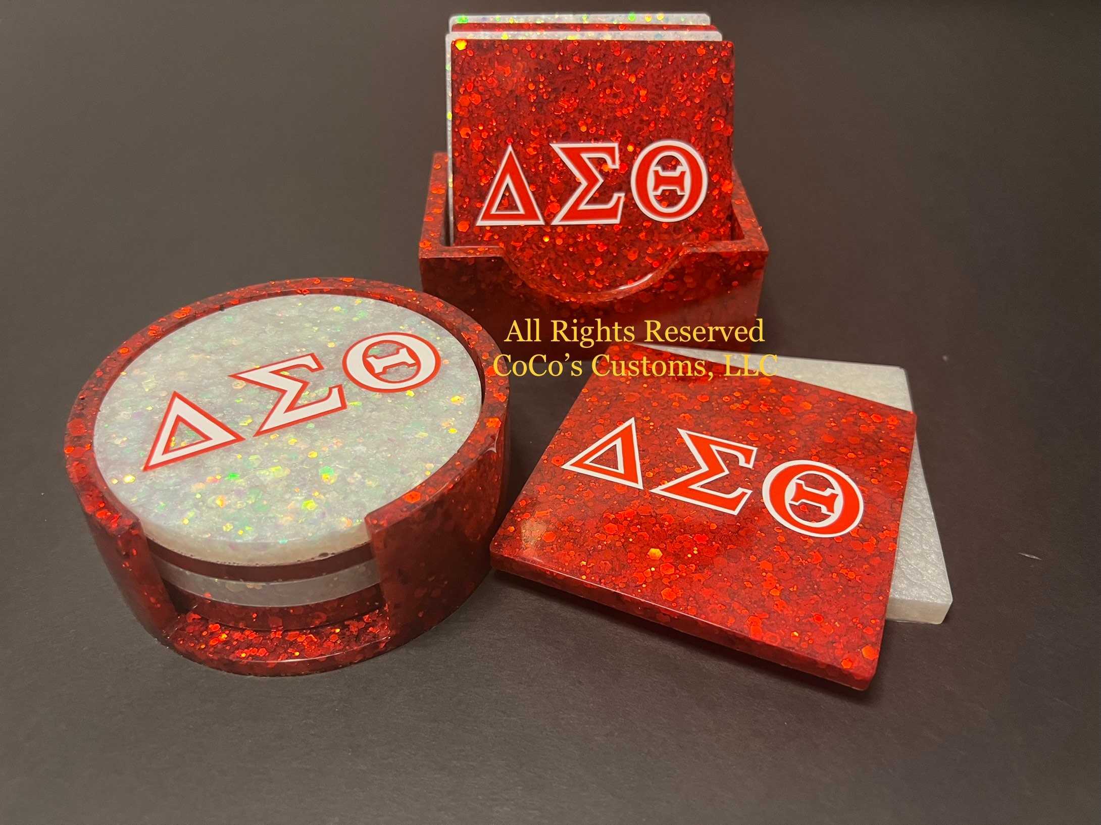 Delta Sigma Theta Glitter Coasters - Etsy