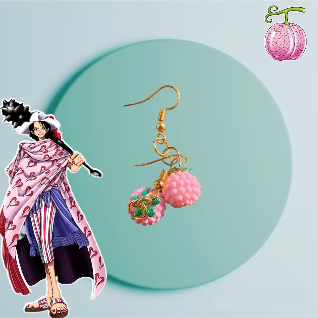 Sube Sube Smooth Smooth Pink Devil Fruit One Piece Anime Earrings Waifu ...