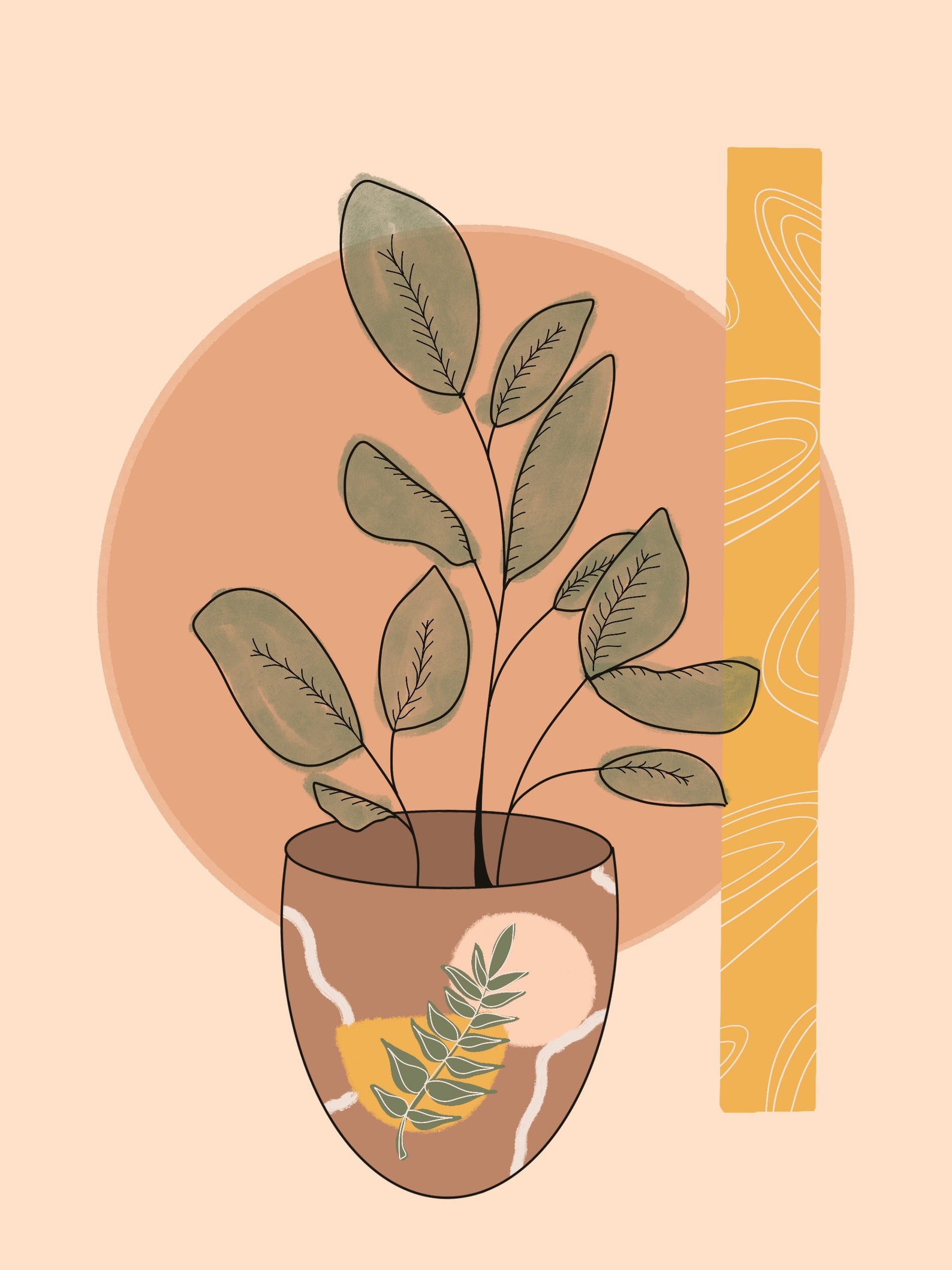 Bohemian Plant Art Print | Digital Download Print | Bohemian Art - Etsy
