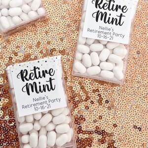 Retirement Party Favor, Retiremint Labels, Mint Label Favors ...