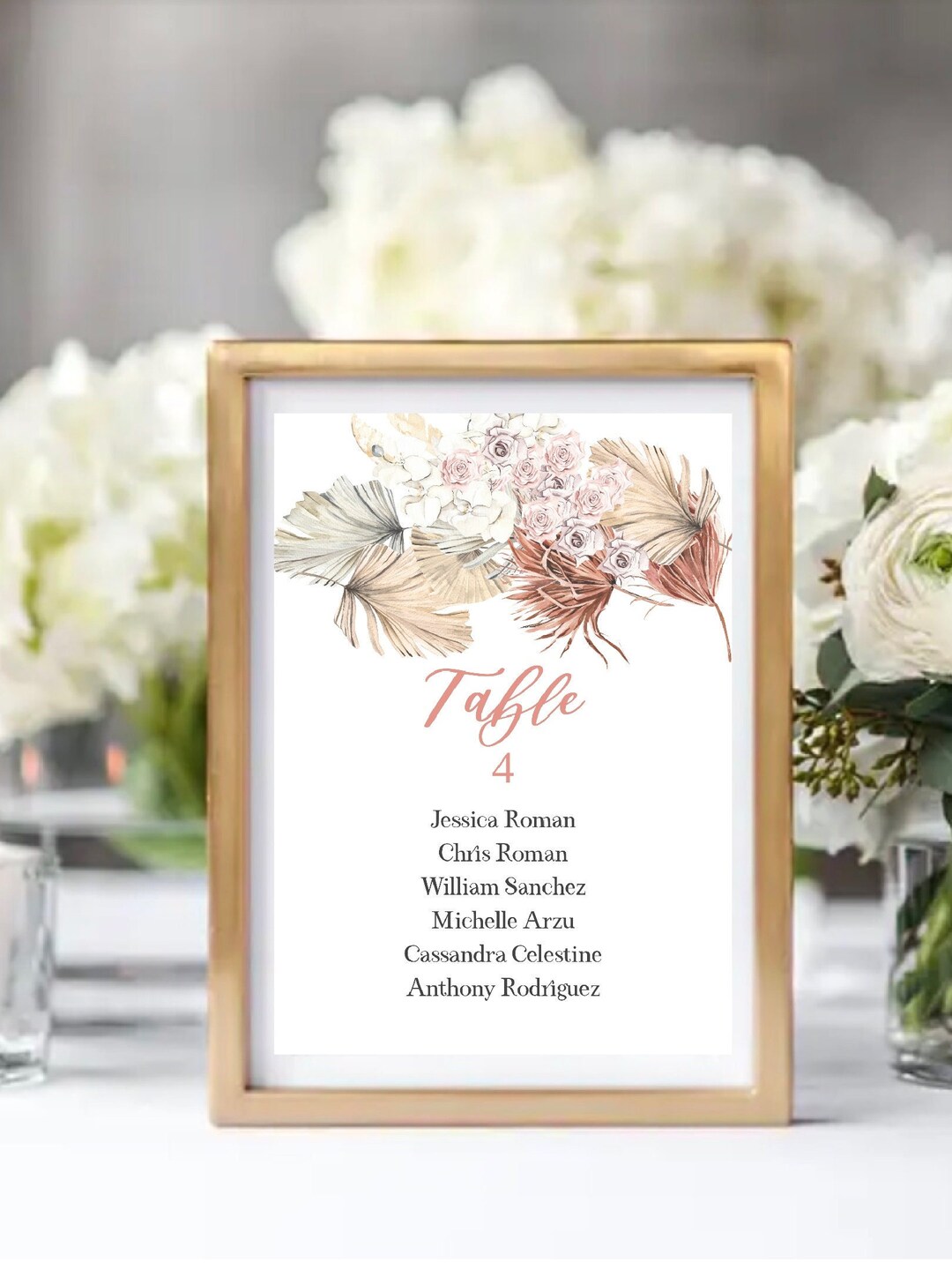 Boho Seating Chart Template, Blush Pink Seat Chart Download, Bohemian ...