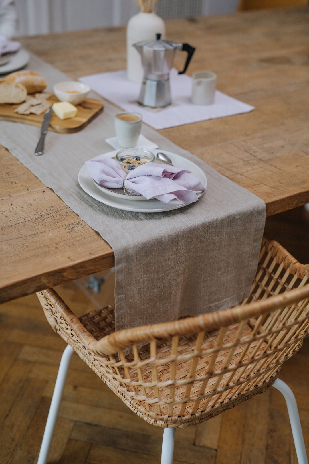 Natural Linen Table Runner. Scandinavian Style Table Runner. - Etsy