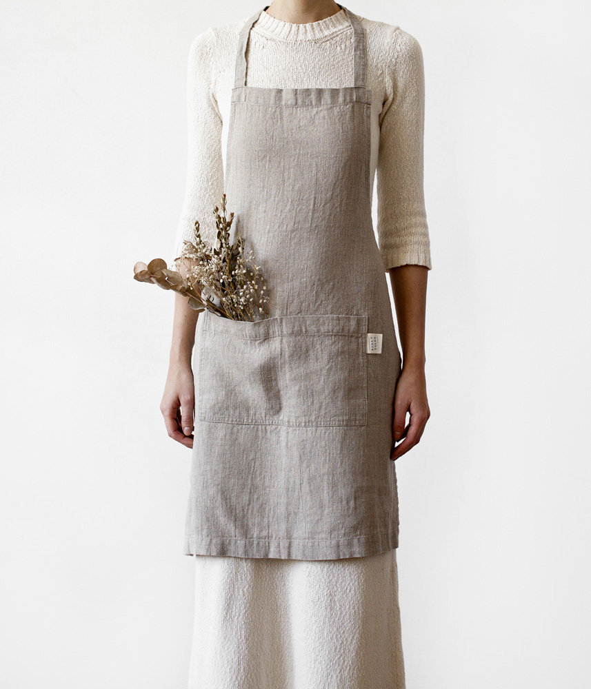 Natural Linen Aprons for Women. Handmade Apron for Men. Washed - Etsy