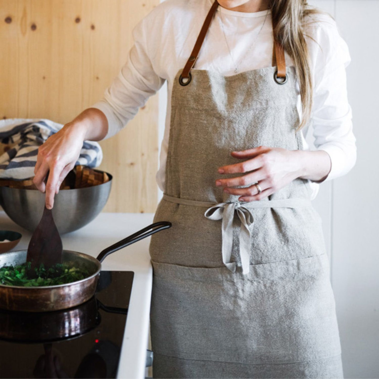 Natural Washed Linen Luxury Apron. Chef Linen Apron for Men. Holiday ...