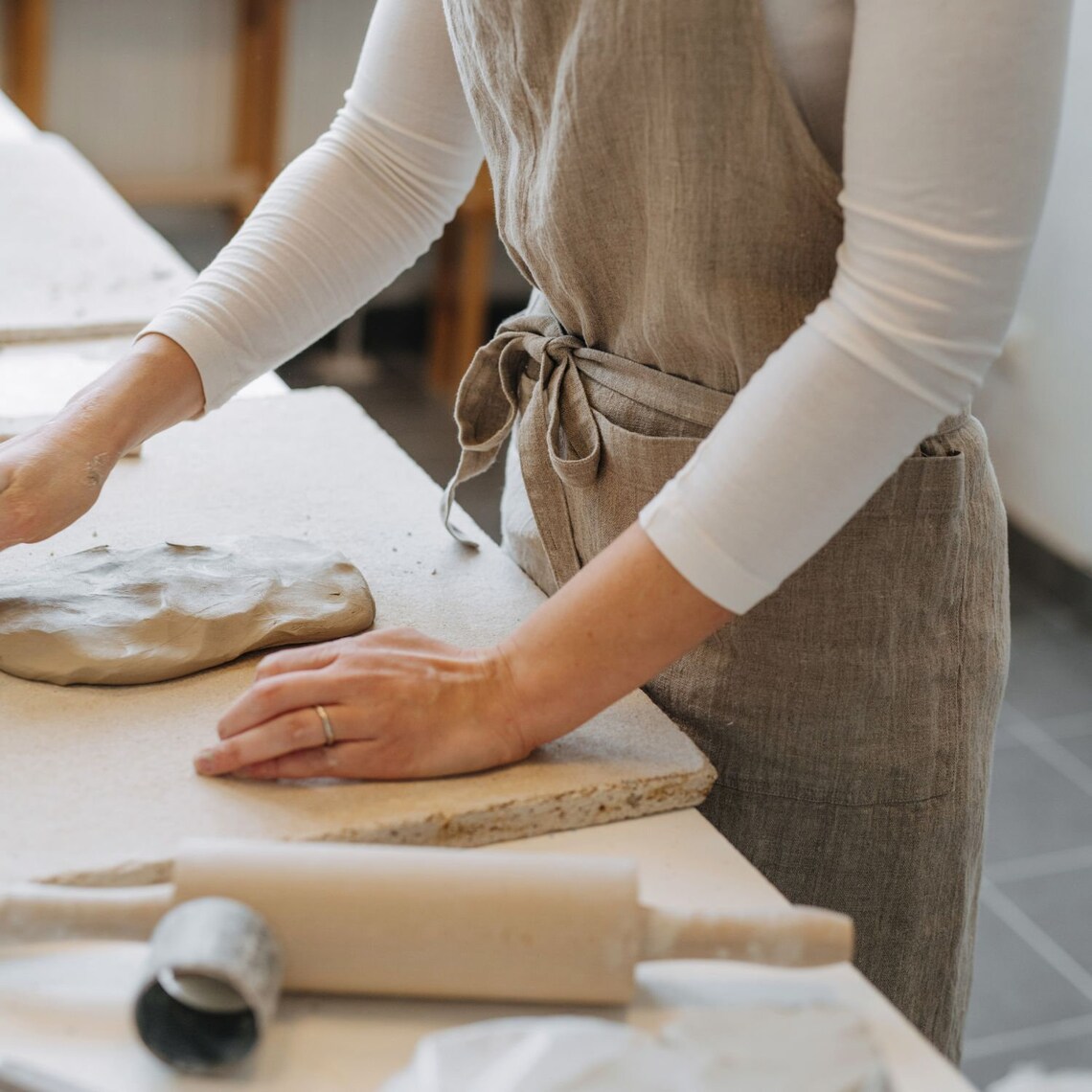 Natural Linen Chef Apron. Barber Apron for Men. Grilling Gifts Mens ...