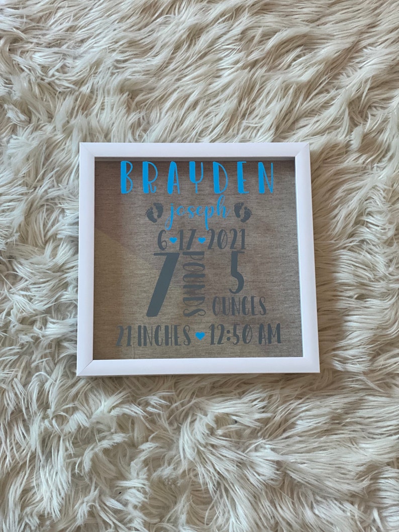 Birth Stat Shadow Box Personalized Shadow Box Baby Gift - Etsy