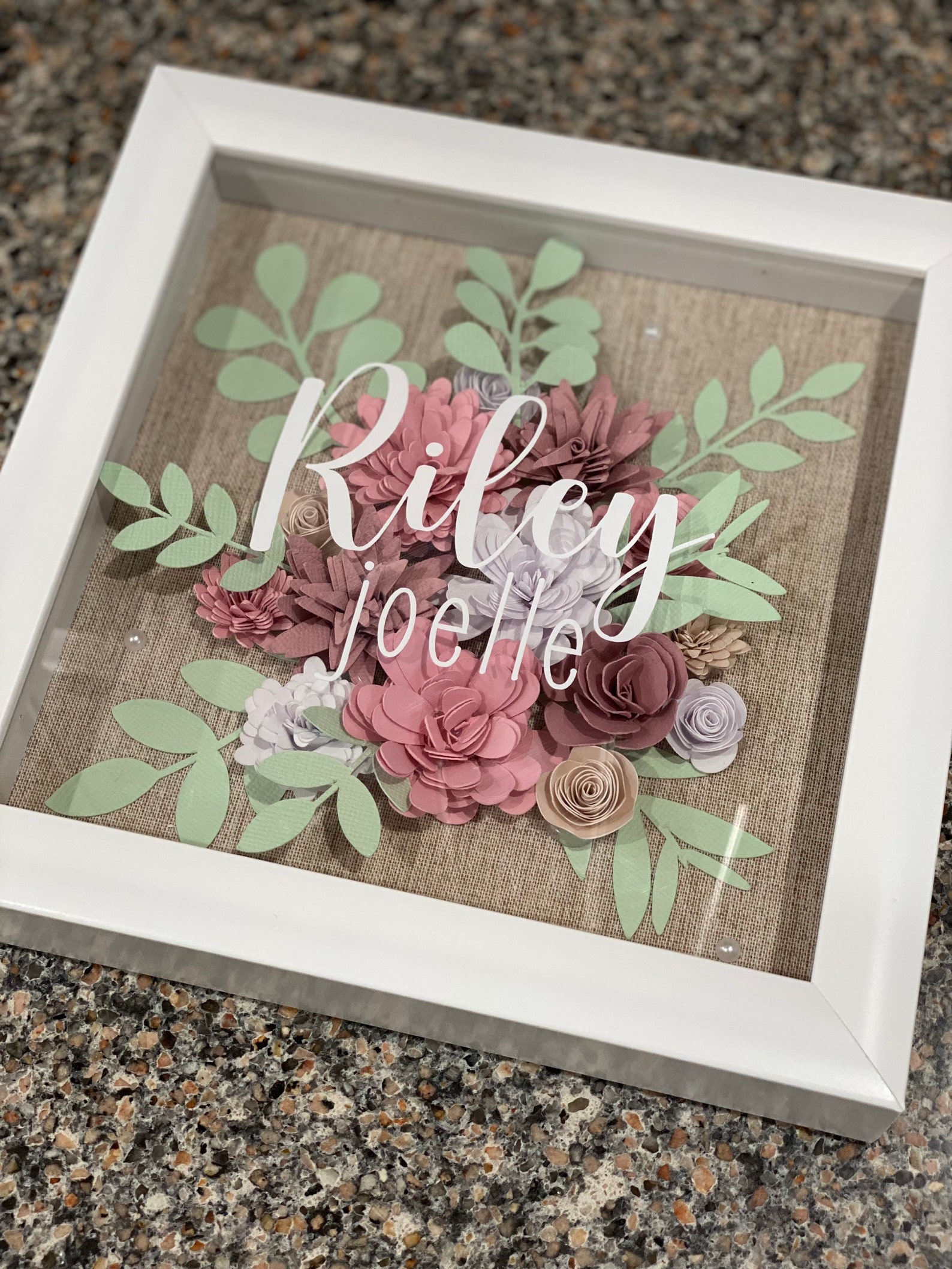 Floral Shadow Box Custom Shadow Box Personalized Shadow - Etsy UK