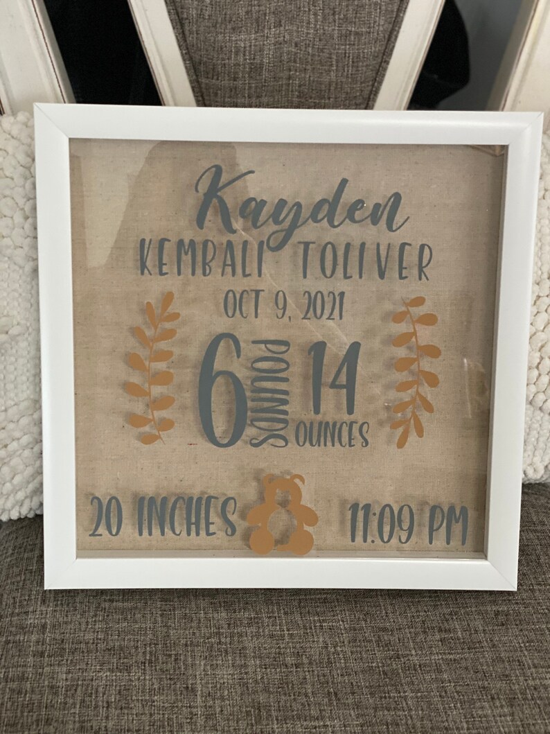 Birth Stat Shadow Box Personalized Shadow Box Baby Gift - Etsy