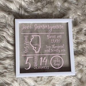 Birth Stat Shadow Box Personalized Shadow Box Baby Gift - Etsy