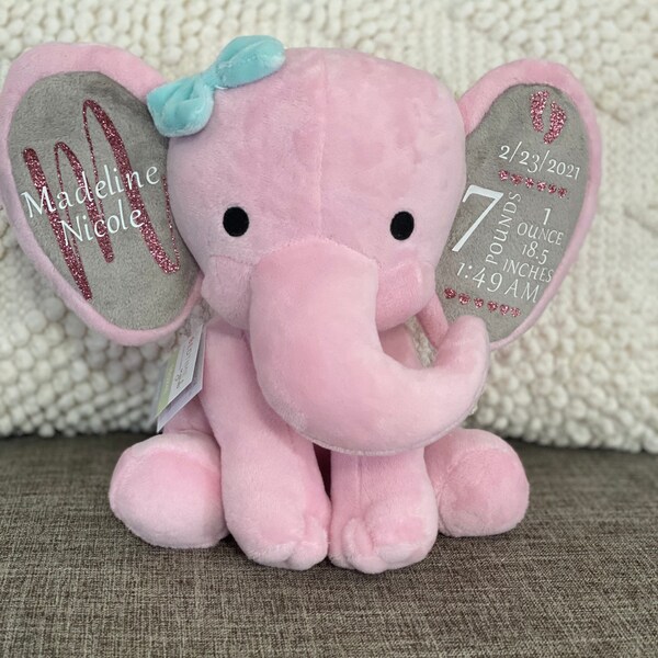 Birth Stat Elephant - Etsy