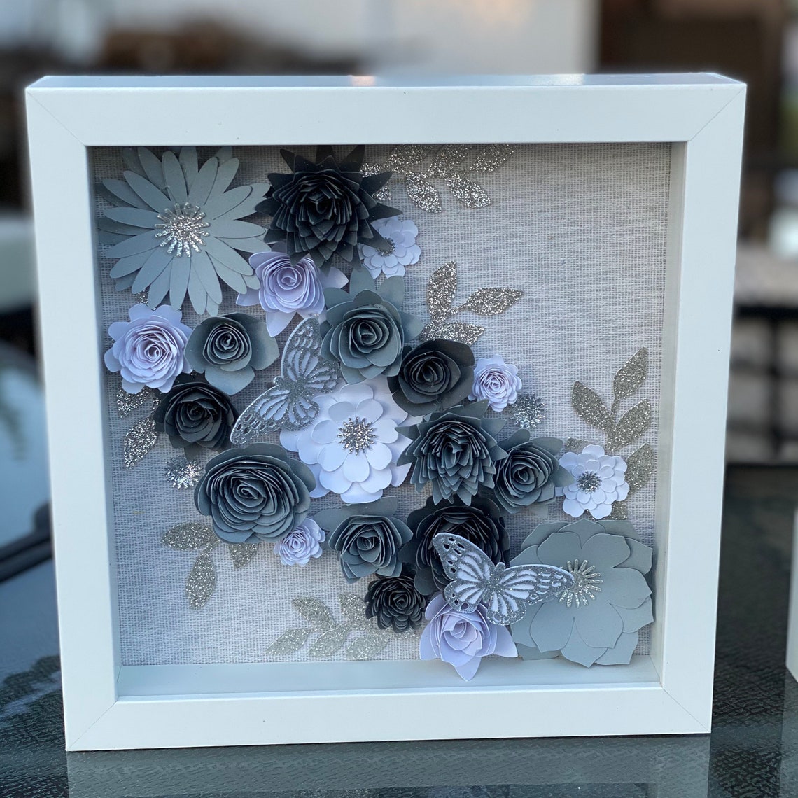 Floral Shadow Box Custom Shadow Box Personalized Shadow - Etsy