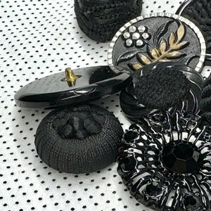 Vintage Black Embellished Button Assortment - Etsy