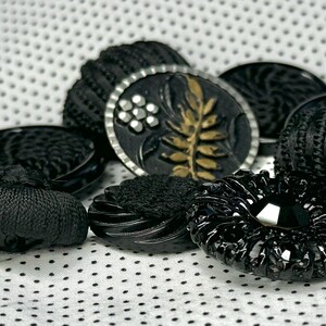 Vintage Black Embellished Button Assortment - Etsy