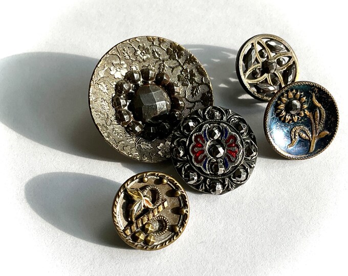Antique Cut Steel Metal Buttons - Etsy