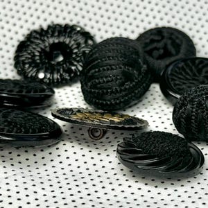 Vintage Black Embellished Button Assortment - Etsy
