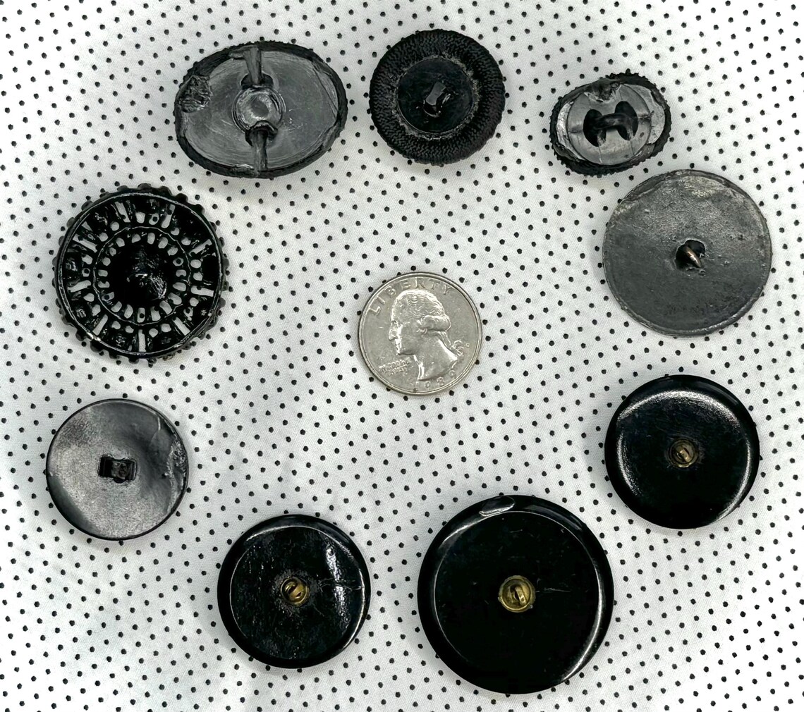 Vintage Black Embellished Button Assortment - Etsy
