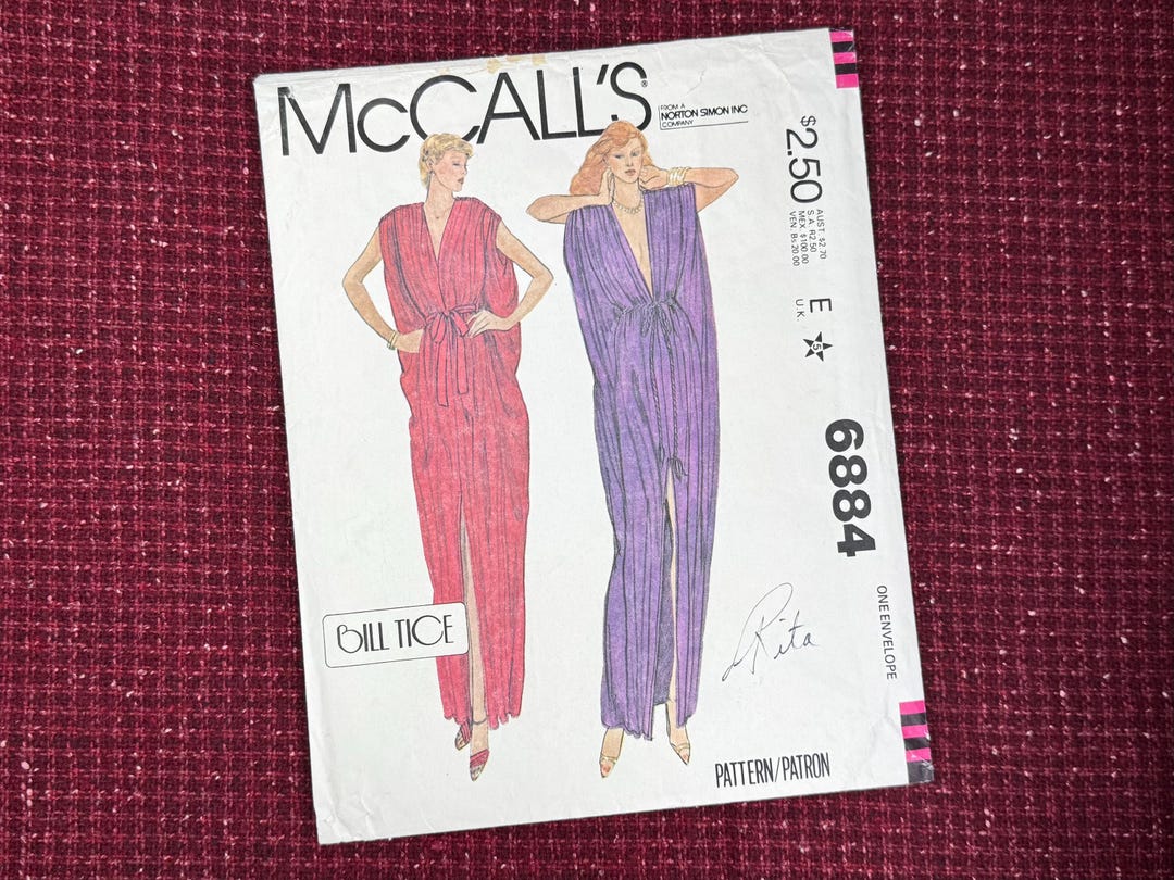 Mccalls 6884 Vintage Designer Pattern - Etsy