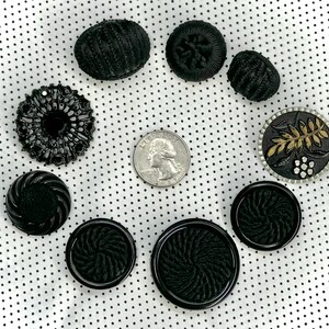 Vintage Black Embellished Button Assortment - Etsy