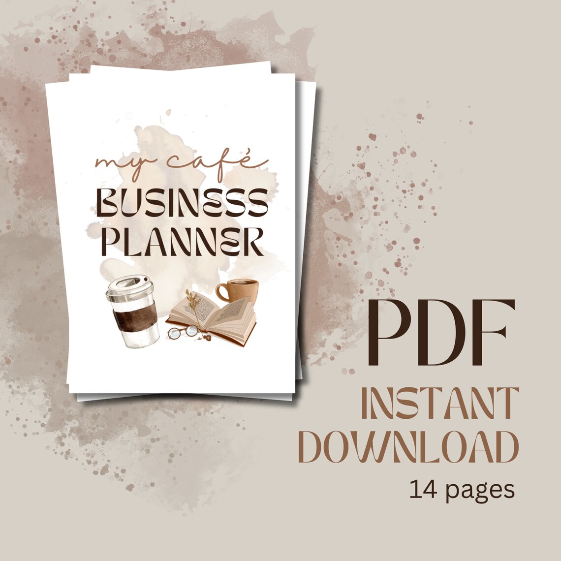 Cafe Business Planner Printable | Coffee Shop Organizer, Small Business ...