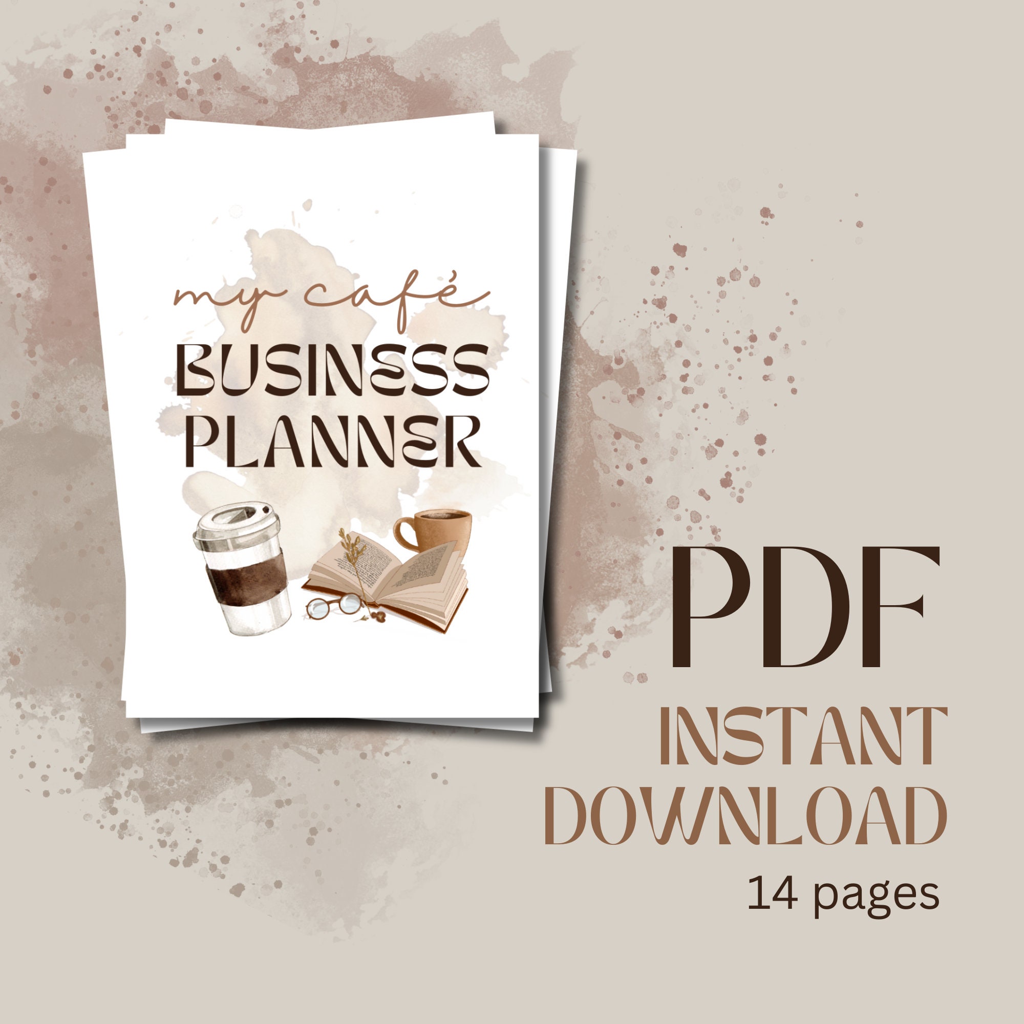 Cafe Business Planner Printable | Coffee Shop Organizer, Small Business ...
