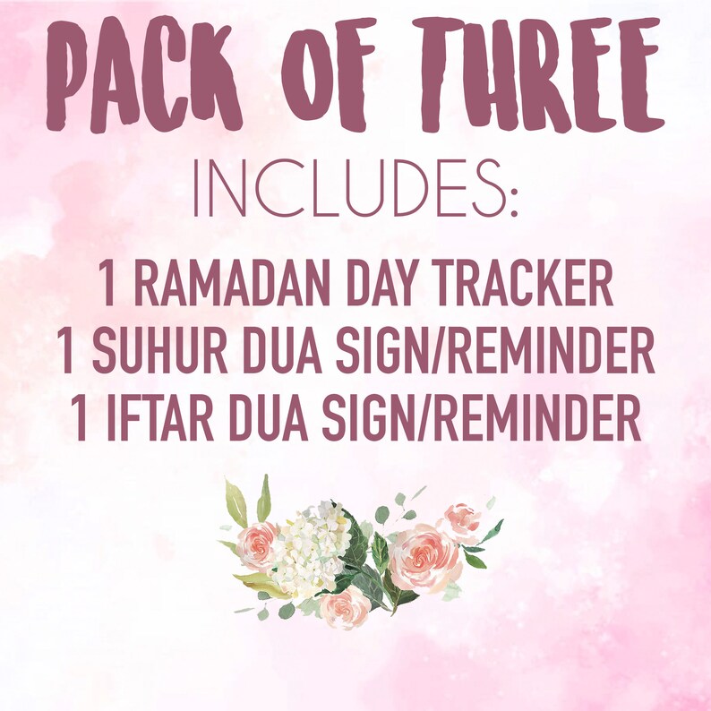 PRINTABLE Pink Suhur/iftar Dua Chart | Ramadan Islamic Decor ...