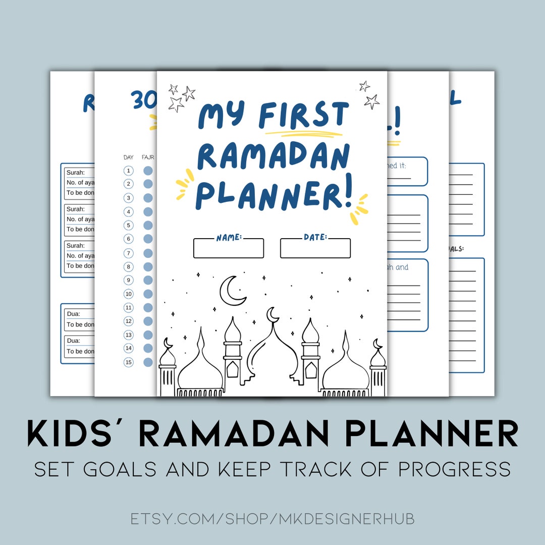 Printable Ramadan Organiser Set for Kids - Ramadan Planner for Kids 9 ...