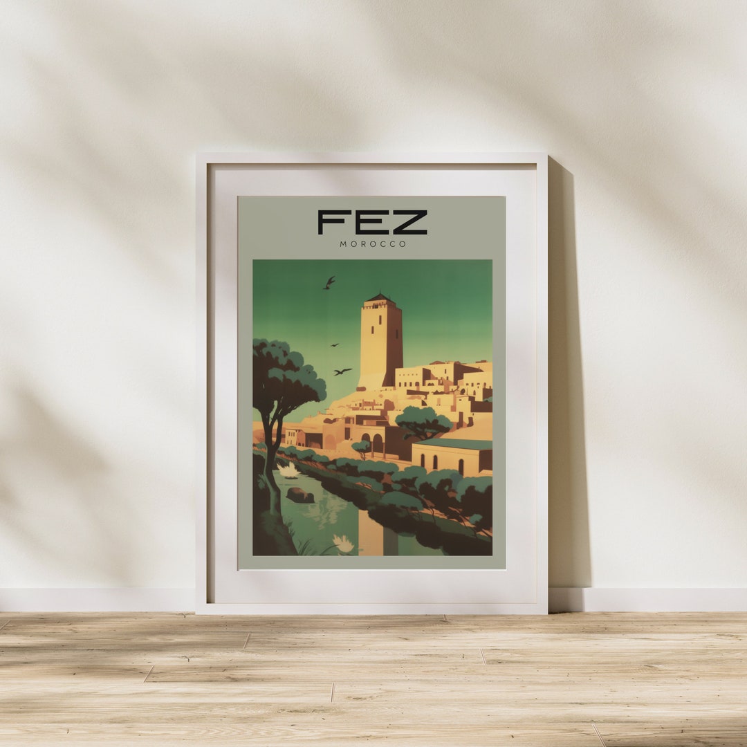 Fez Morocco Printable Travel Poster | A4 A5 Wall Art | Moroccan ...