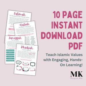 Women of Islam Activity Pack for Kids | Muslim Printable Worksheets ...