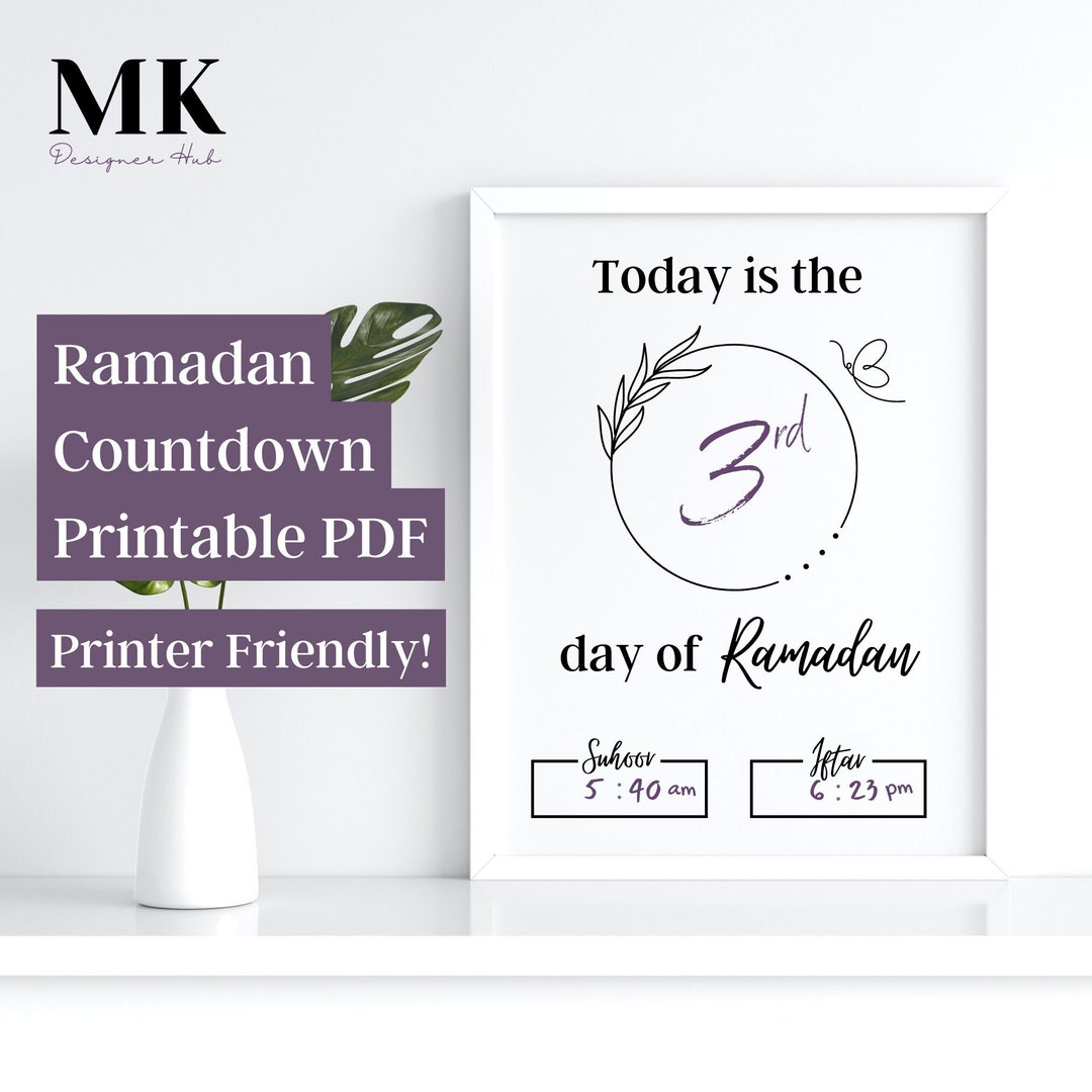 Printable & Re-usable Ramadan Countdown to Eid Poster - Etsy