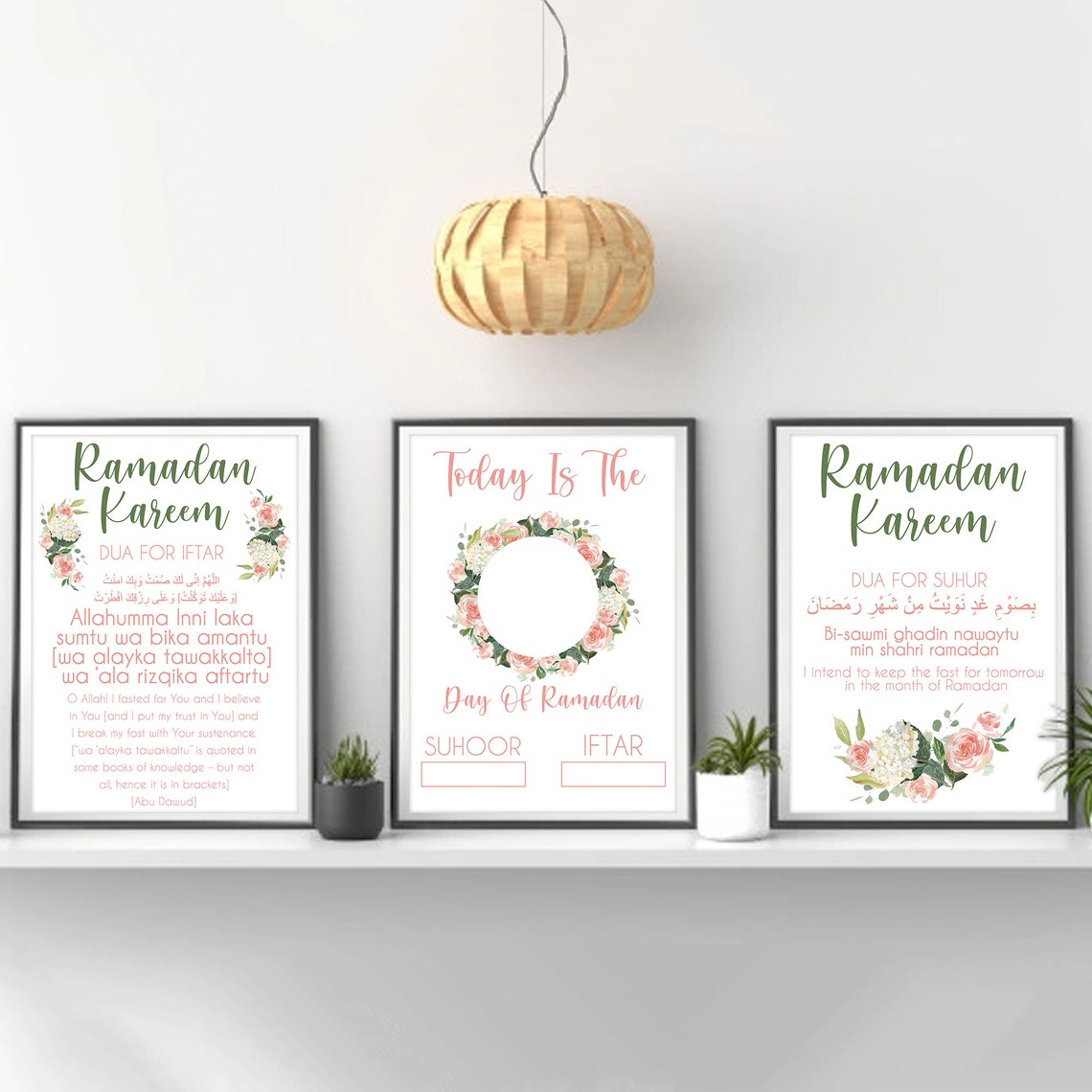 PRINTABLE Pink Suhur/iftar Dua Chart | Ramadan Islamic Decor ...