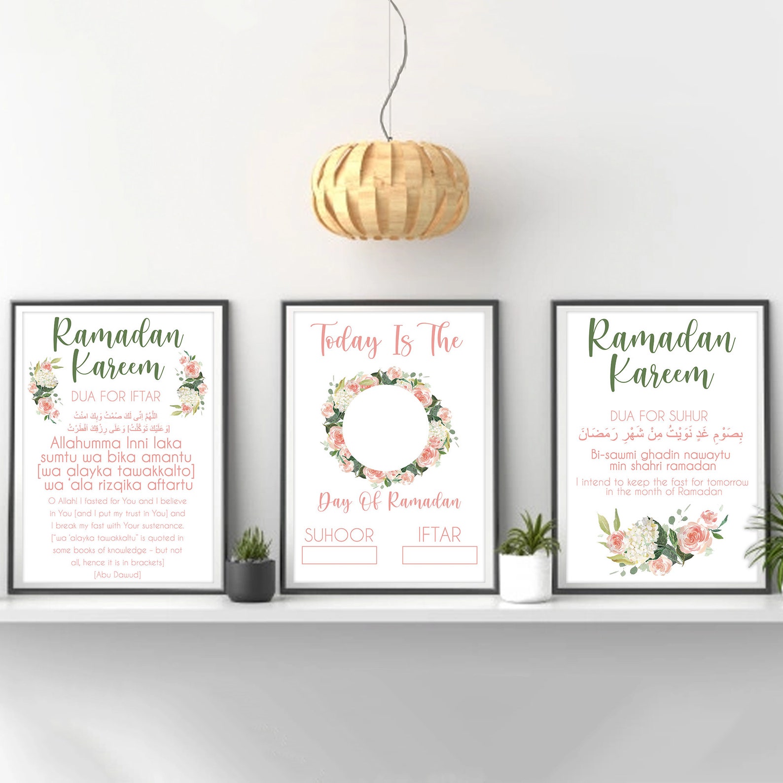 PRINTABLE Pink Suhur/iftar Dua Chart | Ramadan Islamic Decor ...