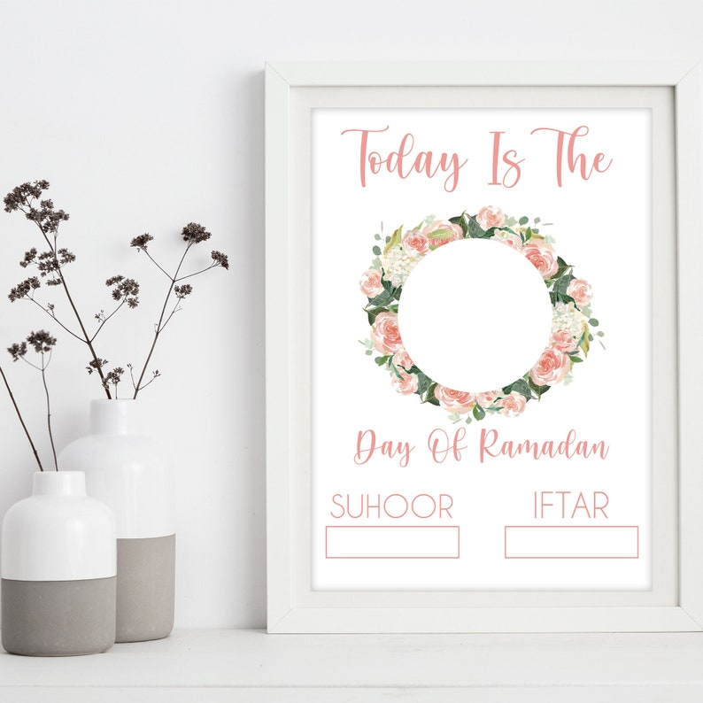 PRINTABLE Pink Ramadan Count-down | Ramadan Islamic Decor | Countdown ...