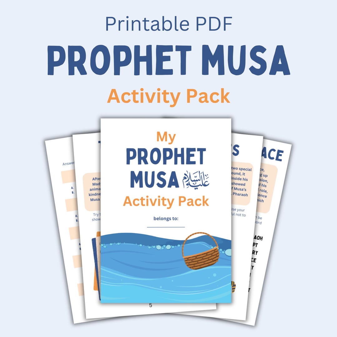 Prophet Musa (AS) Activity Pack for Kids | Islamic Learning Printables ...