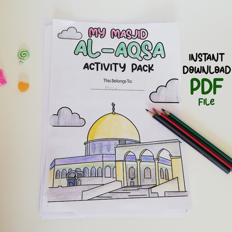 Masjid Al-aqsa Kids Activity Pack, Printable Palestine Activities for ...
