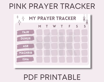 Arabic Salah Tracker, Daily Salah Tracker, Printable Salah Tracker ...