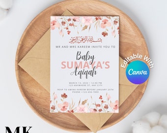 Customizable Aqiqah Invitation Digital Download Unisex - Etsy