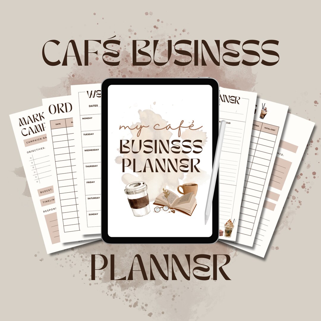 Cafe Business Planner Printable | Coffee Shop Organizer, Small Business ...