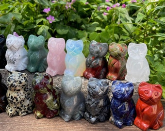 Rose Quartz Cat Figurine - Etsy