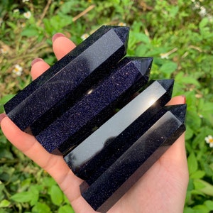 Blue Goldstone Point, Blue Sandstone Tower, Polished Sparkle Goldstone ...