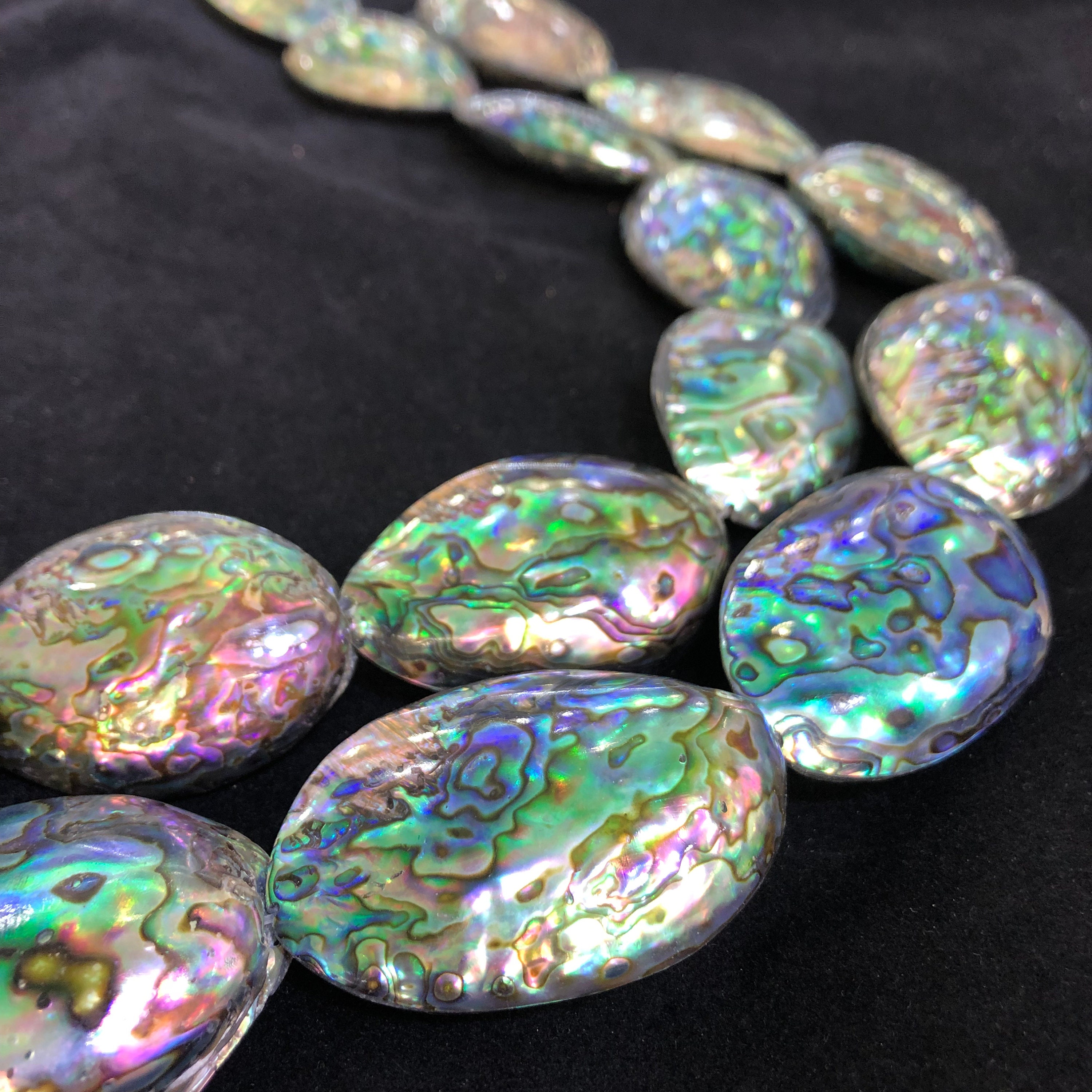 Natural Abalone Shell Beads: Iridescent Paua Cabochons, Jewelry Making ...